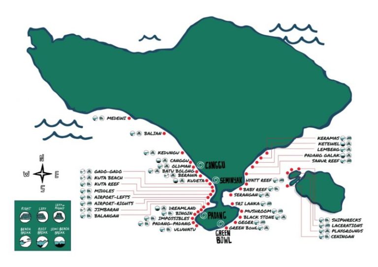 Mappe e percorsi dettagliati di Bali