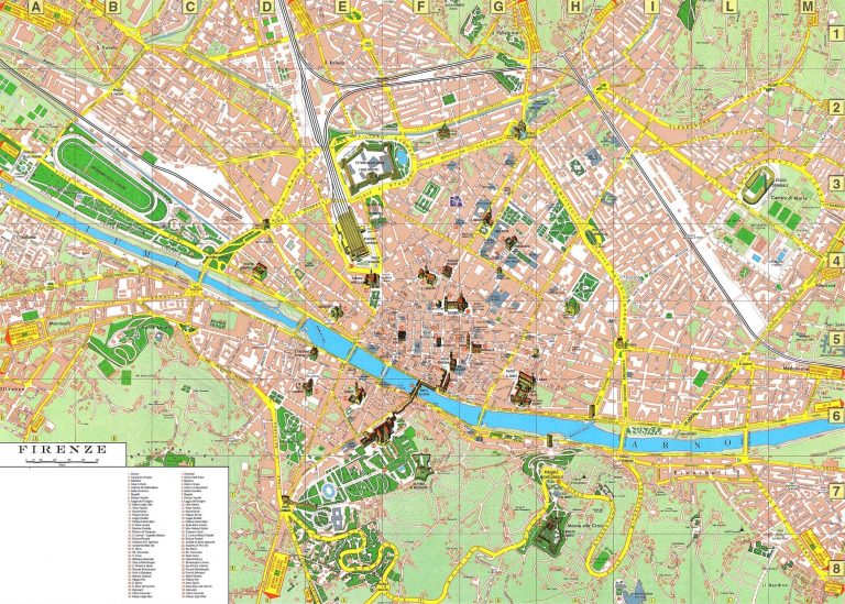 Mappe e percorsi dettagliati di Firenze